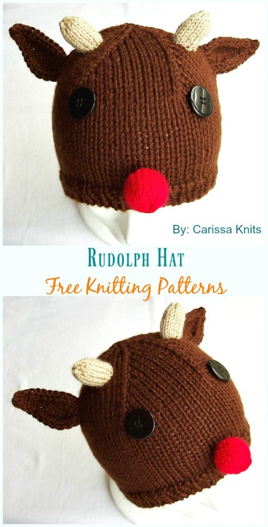 Baby Reindeer Hats Knitting Patterns
