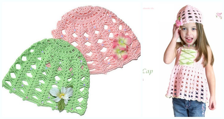 Vintage Rose Cap Beanie Hat Crochet Free Pattern