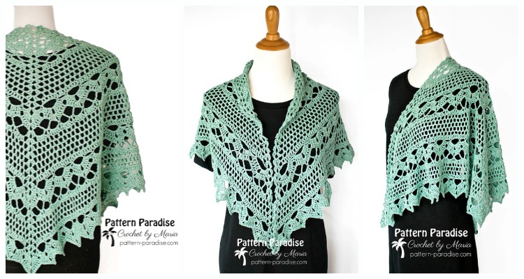 Spring Showers Shawl Crochet Free Pattern - Women Lace Shawl