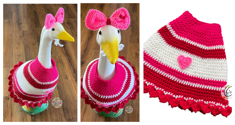 Sweetheart Goose Sweater Set Crochet Free Pattern - Crochet & Knitting