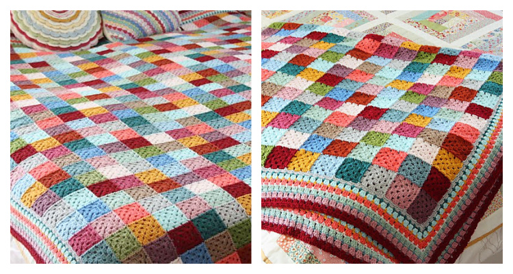 Giant Granny Patches Blanket Crochet Free Pattern - Crochet & Knitting