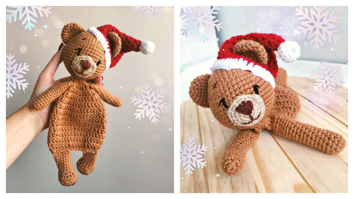 Christmas Bear Lovey Crochet Free Pattern - Crochet & Knitting