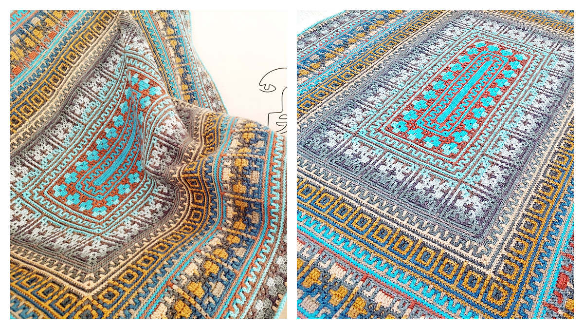 Cozy Mosaic Cuddles Bedspread Crochet Free Pattern - Crochet & Knitting