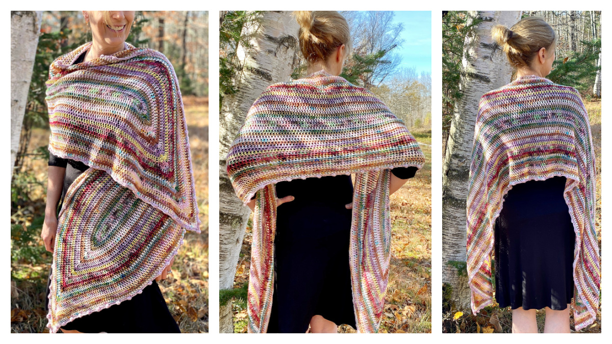 The Scrappy Canoe Shawl Crochet Free Pattern - Crochet & Knitting